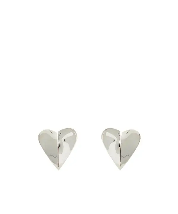 Alaïa Le Coeur Heart-shaped Polished Earrings - White