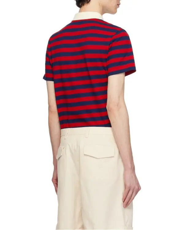 Valentino Garavani Striped Button Detailed Polo Shirt