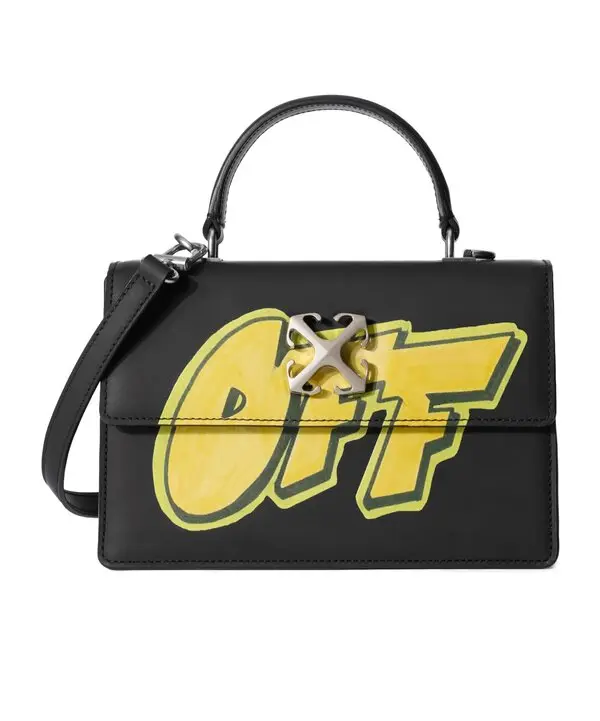 Off-White Jitney 1.4 Tote Bag With Graphic Print - Black-yellow