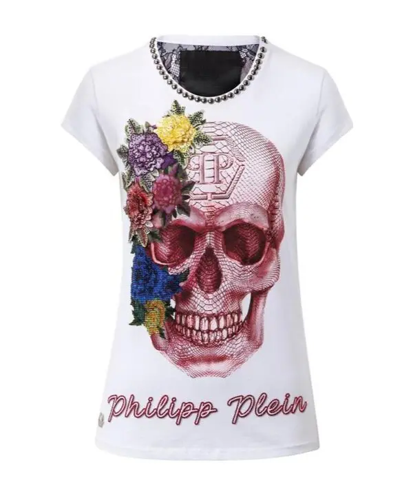 Philipp Plein Skull Printed T-shirt - White