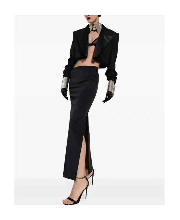 Dolce & Gabbana High-slitted Maxi Satin Skirt