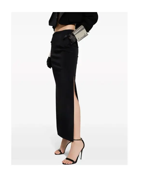 Dolce & Gabbana High-slitted Maxi Satin Skirt