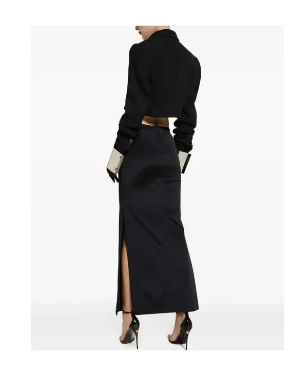 Dolce & Gabbana High-slitted Maxi Satin Skirt