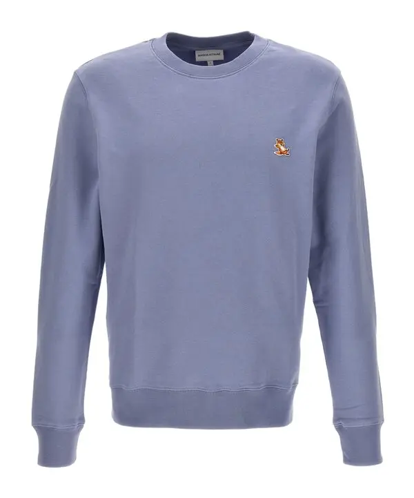 Maison Kitsuné Chillax Fox Patch Crewneck Sweatshirt - Blue