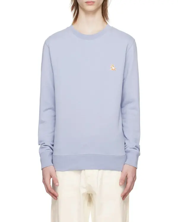 Maison Kitsuné Chillax Fox Patch Crewneck Sweatshirt - Blue