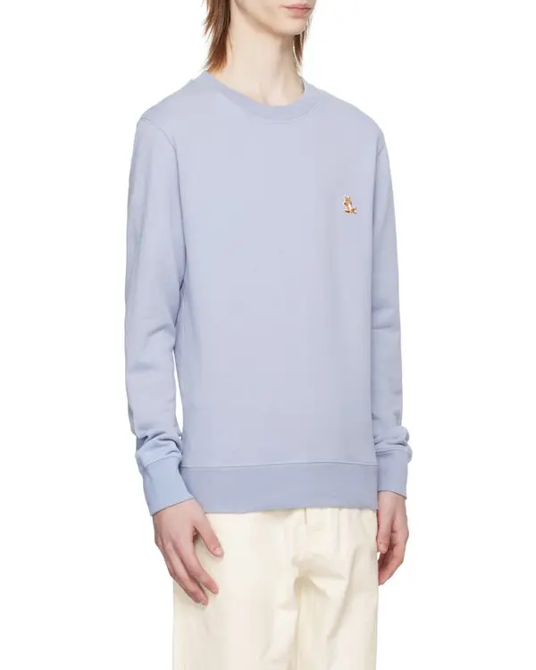 Maison Kitsuné Chillax Fox Patch Crewneck Sweatshirt - Blue