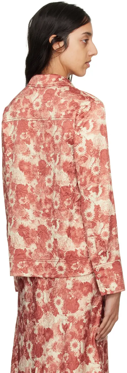 GANNI Floral Print Long Sleeve Shirt - Multicolor