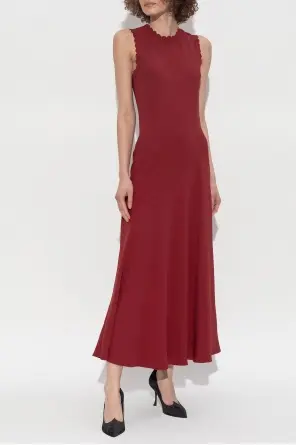 Ulla Johnson Scallop-trim Sleeveless Midi Dress - Red