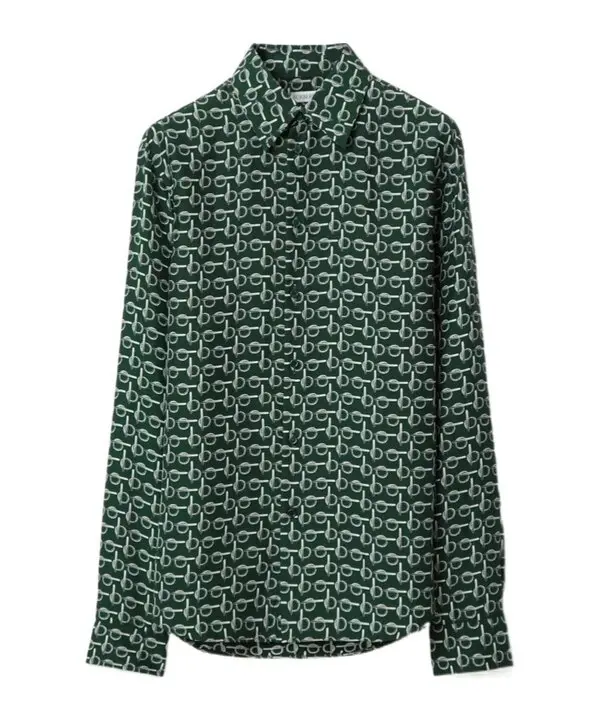 Burberry Monogram Printed Long Sleeved Shirt - Green