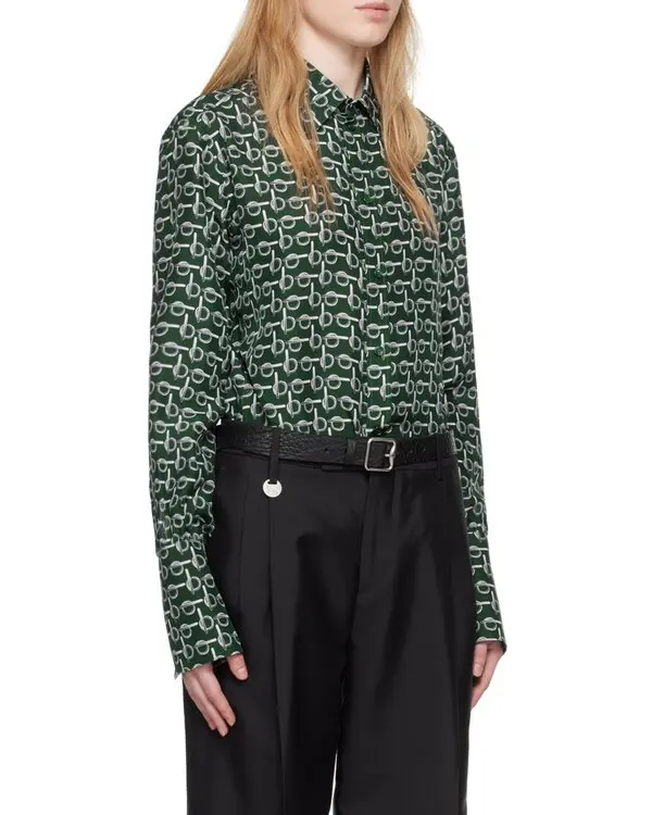 Burberry Monogram Printed Long Sleeved Shirt - Green