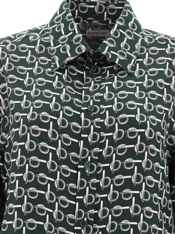 Burberry Monogram Print Long Sleeve Shirt - Green