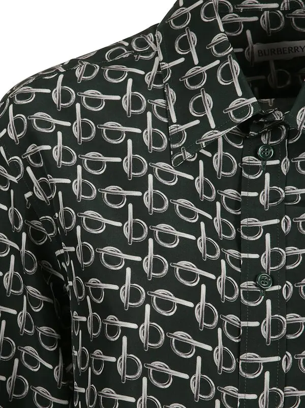 Burberry Monogram Print Long Sleeve Shirt - Green