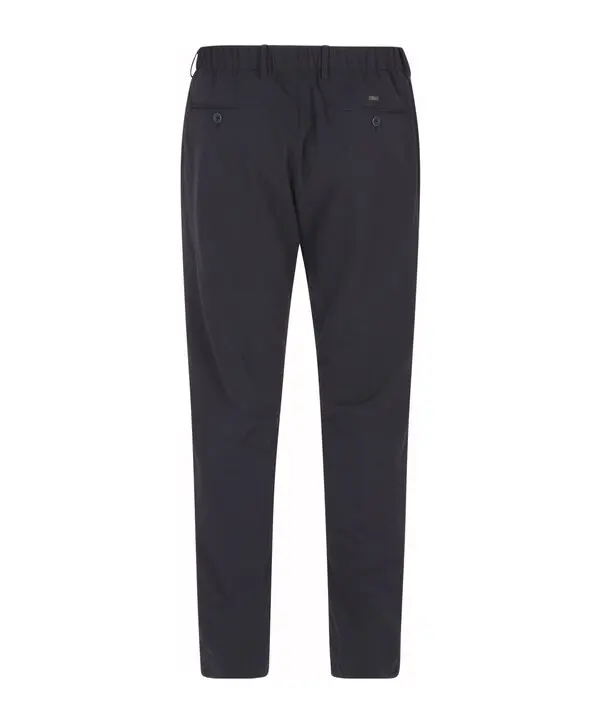 Herno Seersucker Straight-leg Trousers - Black