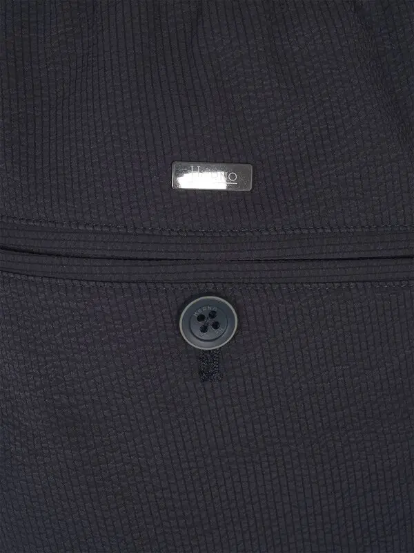 Herno Seersucker Straight-leg Trousers - Black
