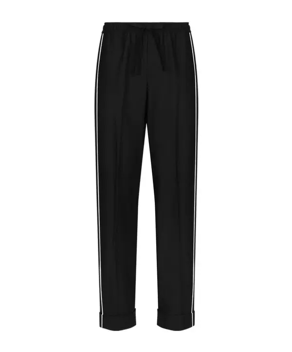 Dolce & Gabbana Dolce Gabbana Piping Detailed Pajama Pants - Black