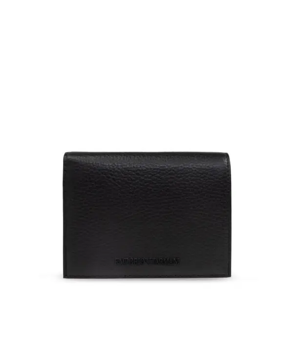 Emporio Armani Logo Lettering Bi-fold Wallet - Black
