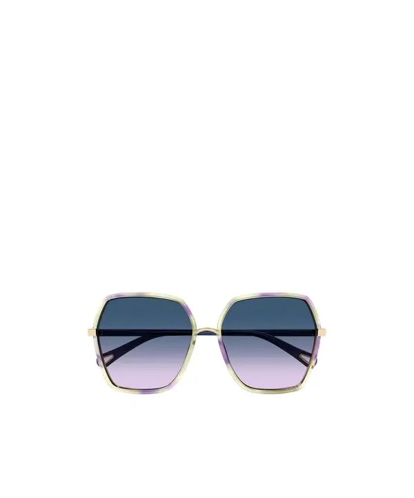 Chloé Eyewear Hexagonal Frame Sunglasses - Blue