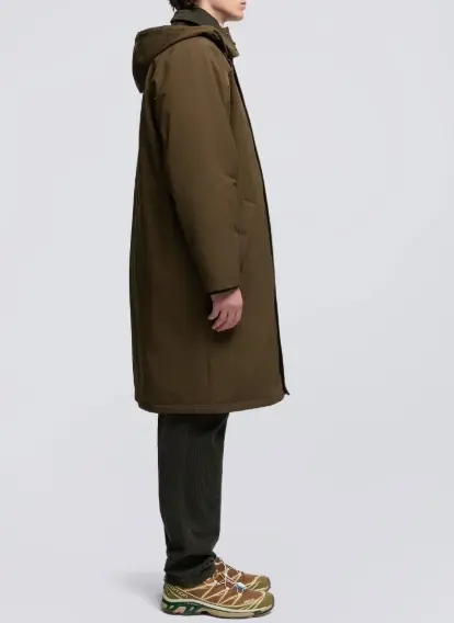 Aspesi Hooded Coat With Corduroy Collar