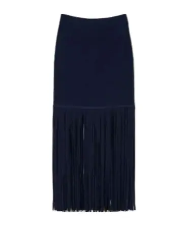 TWINSET High-waist Fringed Maxi Skirt - Black