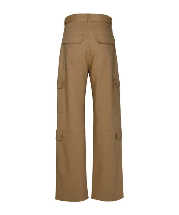 MSGM Belted High-waist Palazzo Cargo Pants