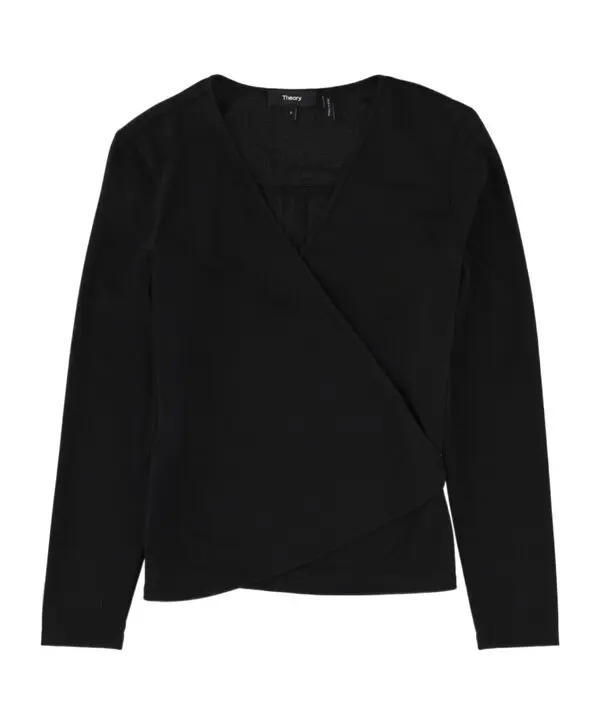 Theory Wrapped Knitted Top - Black
