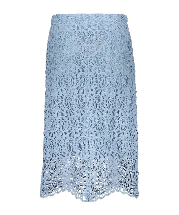 Burberry High Waist Lace Midi Skirt - No