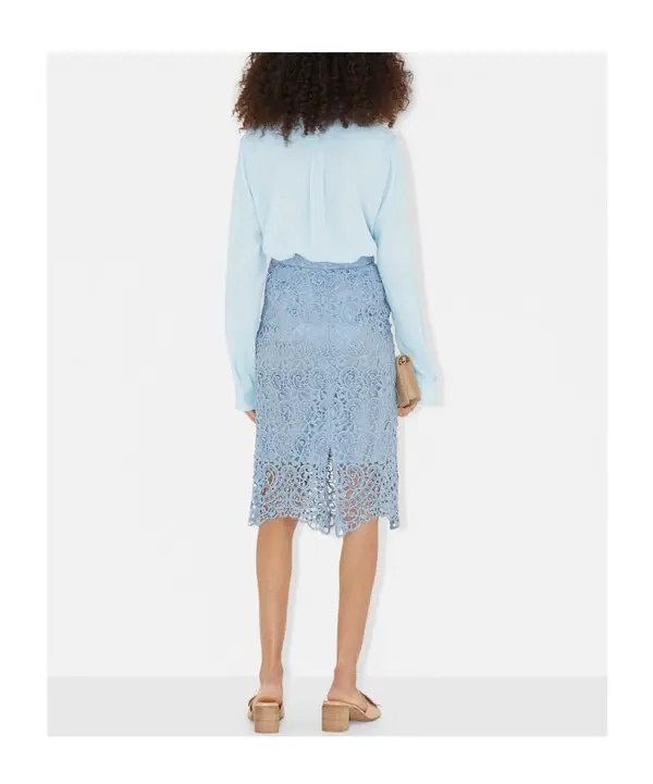 Burberry High Waist Lace Midi Skirt - No