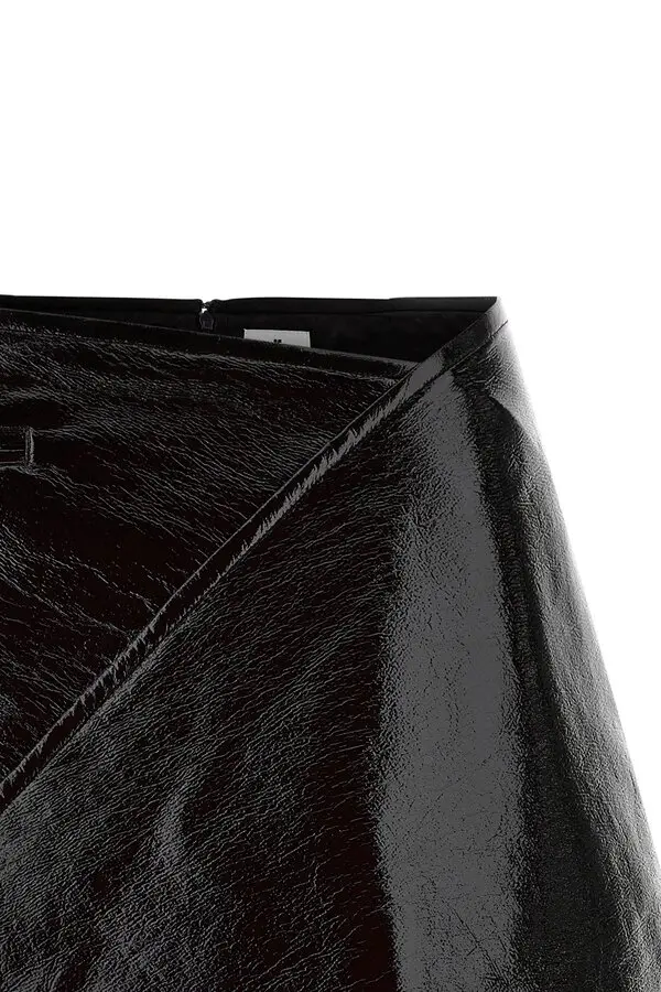 COURREGES Courrèges Fold Vinyl Mini Skirt - Black