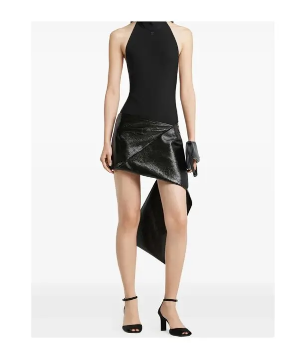 COURREGES Courrèges Fold Vinyl Mini Skirt - Black