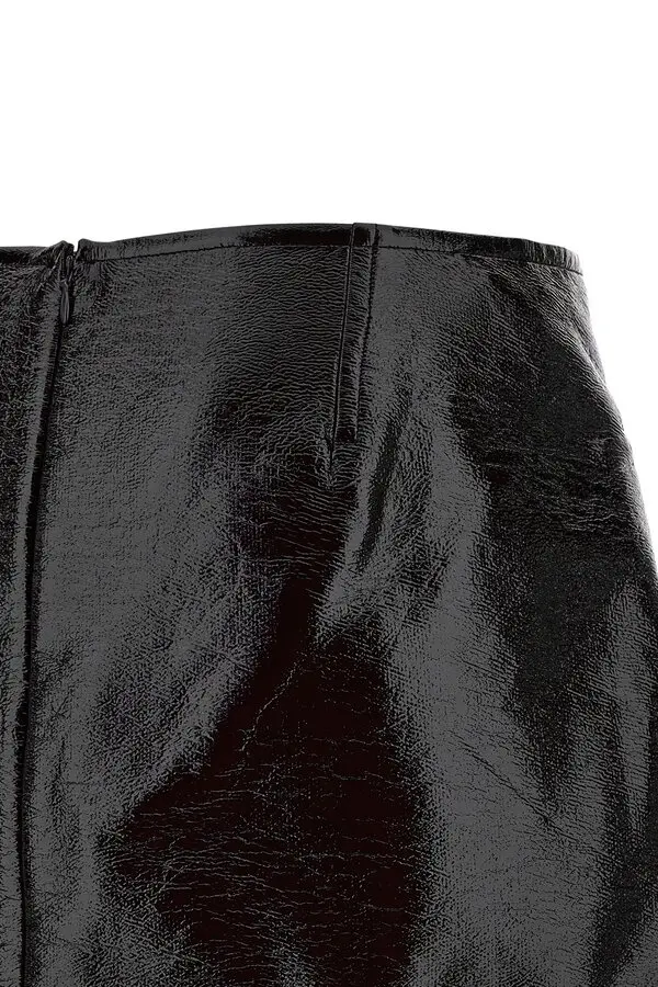 COURREGES Courrèges Fold Vinyl Mini Skirt - Black