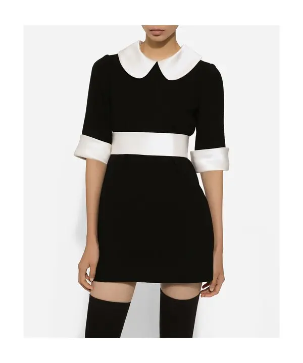 Dolce & Gabbana Mini Dress With Satin Details