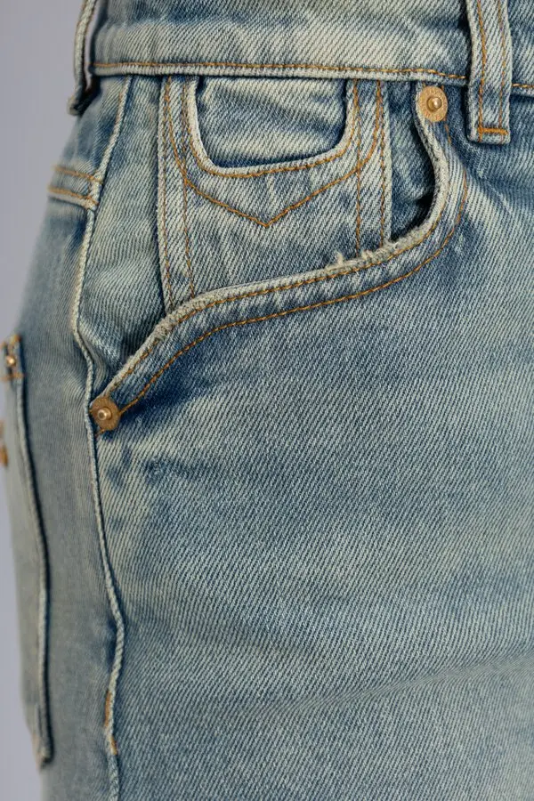Balmain Vintage Effect Straight Leg Jeans