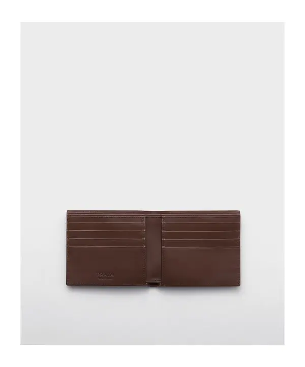 Prada Logo Plaque Bifold Wallet