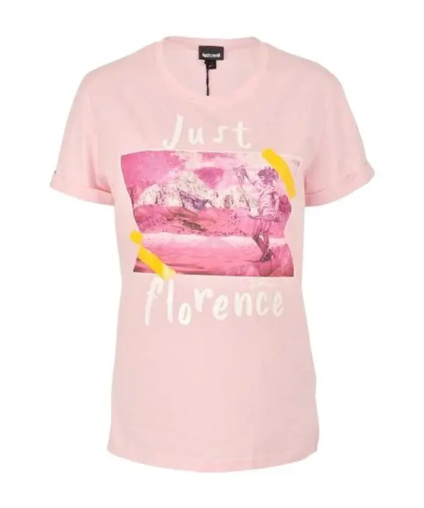 Just Cavalli Logo Printed T-shirt - Pink