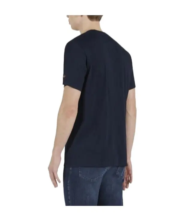 PAUL  SHARK Navy Blue Printed Logo T-shirt