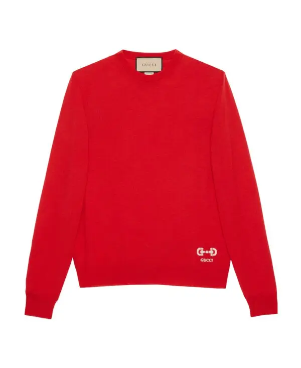 Gucci Logo-embroidered Crew Neck Jumper - No