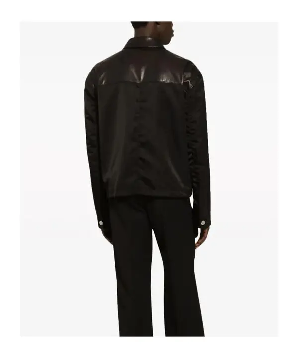 Dolce & Gabbana Logo Plaque Leather Jacket