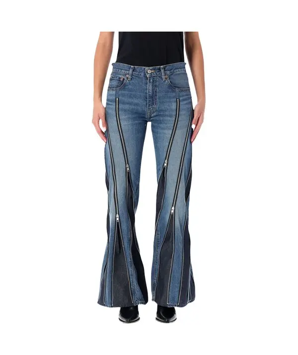 Junya Watanabe Zip Detailed Flared Jeans