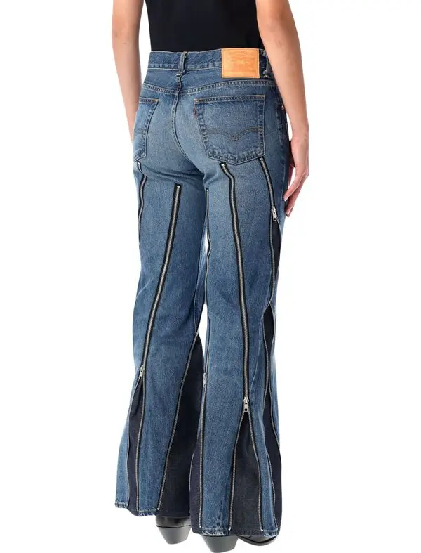 Junya Watanabe Zip Detailed Flared Jeans