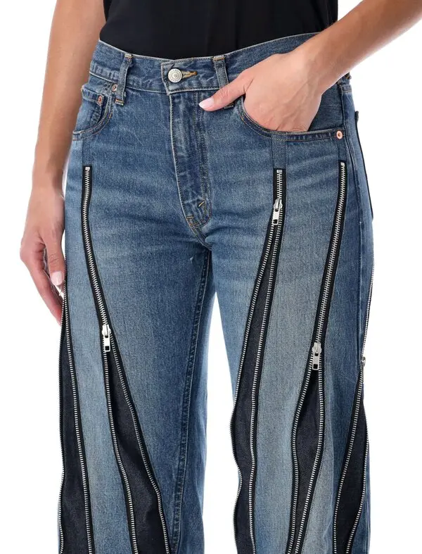 Junya Watanabe Zip Detailed Flared Jeans