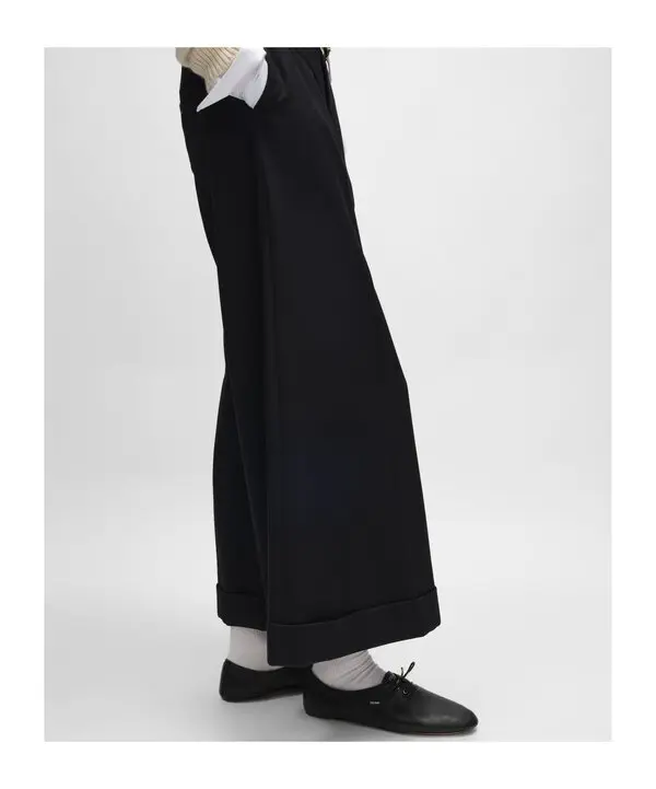 Celine Lambskin Lace-up Ballet Flats - Black