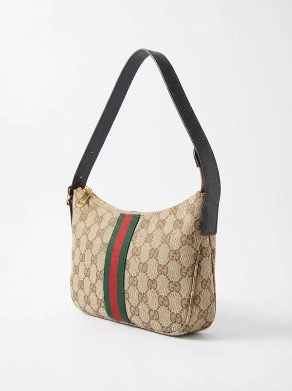 Gucci Small Lunetta Crossbody Bag - Sand And Dark Brown