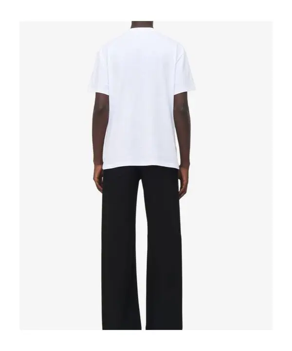 Alexander McQueen Flocked-logo Crewneck T-shirt - White