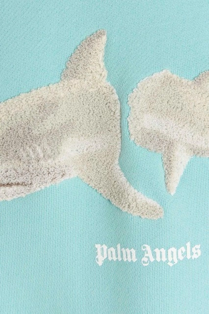 Palm Angels Broken Shark Crewneck Sweatshirt - Blue