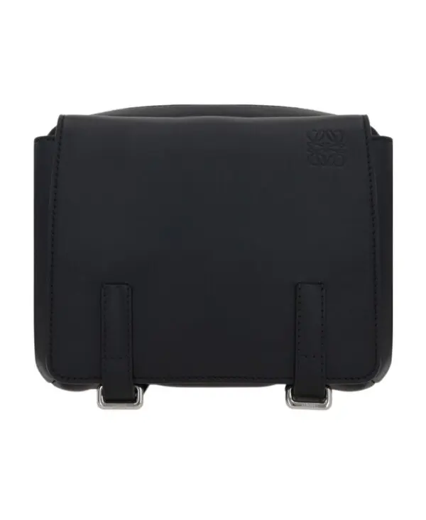 Loewe Logo Embossed Messenger Bag - Black
