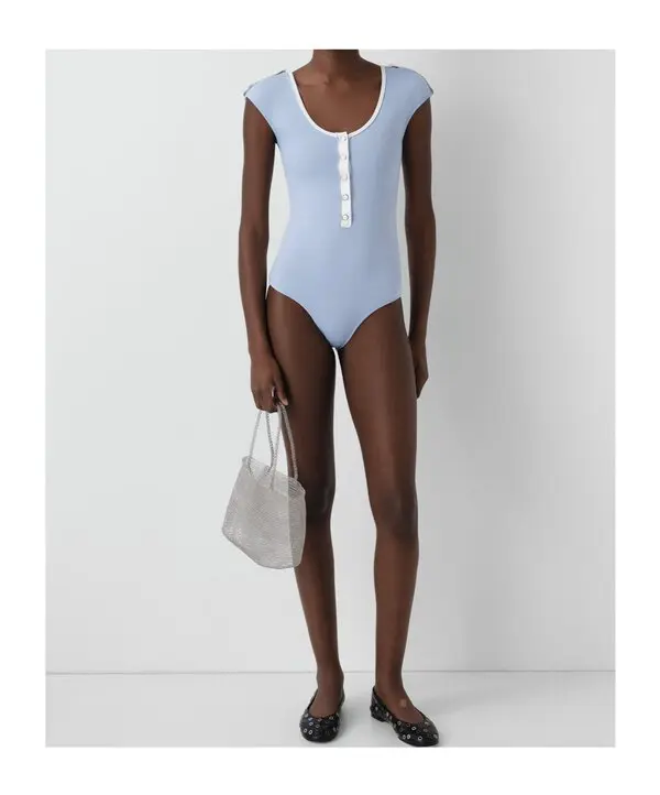 Gimaguas Ale Buttoned One-piece Swimsuit - Blue