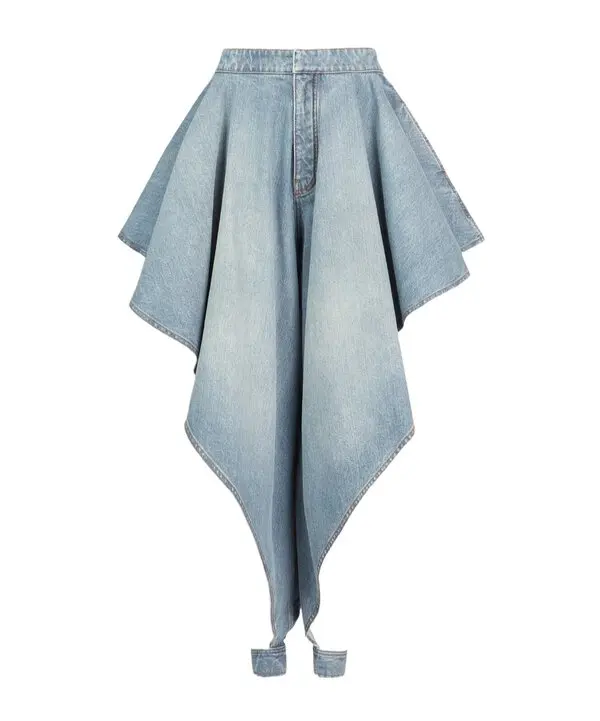 Alaïa Draped Panel Jeans - Faded Blue