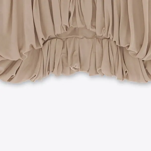 Saint Laurent V-neck Cropped Top With Pleated Details - No