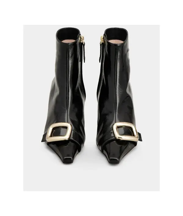 ROGER VIVIER Viv' Canard Buckled Ankle Boots - Black