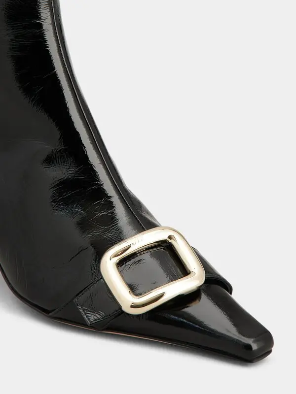 ROGER VIVIER Viv' Canard Buckled Ankle Boots - Black